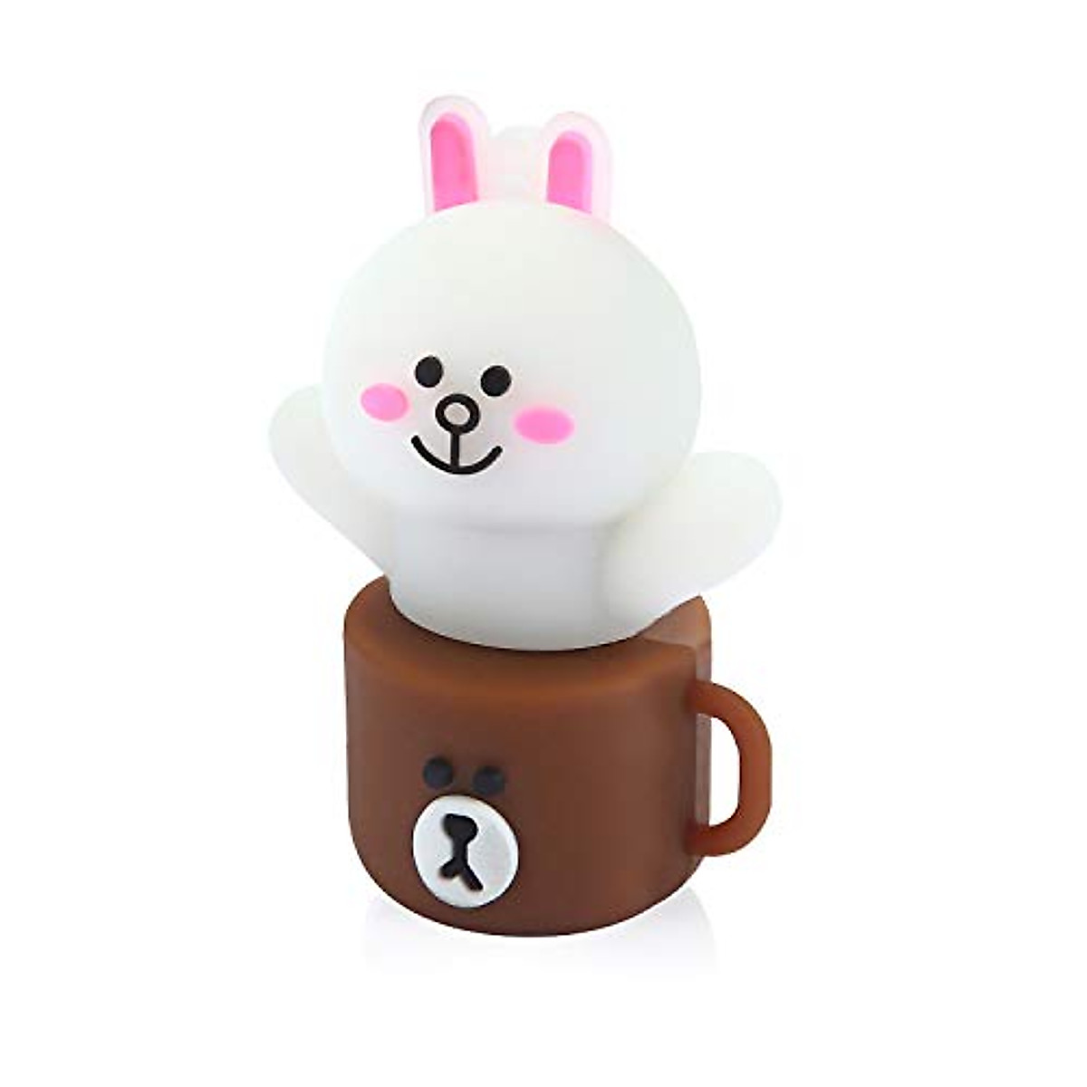 Novelty Smiling Rabbit Bear Cup Shape Design 16GB USB 2.0 Flash Drive Cute Memory Stick Stitch Thumb Drive Data Storage Pendrive Cartoon Jump Drive Gift