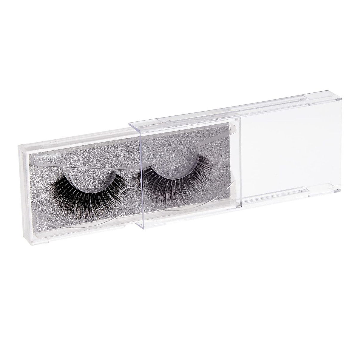 Stockroom Plus 30-Pack Transparent Empty Eyelash Boxes for False Eyelashes, Lash Cases Empty Bulk Wholesale with Glitter Paper Card for Makeup Artists, Women (4.4 x 2 Inches, 0.55" Width)