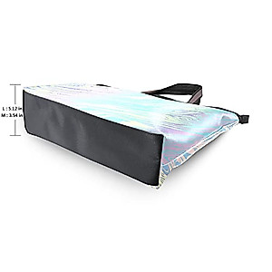 Bolaz Tote Bag with Pockets for Women Rainbow Marble Colorful Art Shoulder Bag Handbags Zipper Work Small Travel Office Business