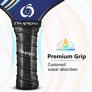 Niupipo Pickleball Paddles, Parent, Child Pickleball Set, USAPA Approved Pickleball Paddles 4 Pack, 4 Balls, 1 Pickleball Bag, Fiberglass, Lightweight Pickleball Paddle