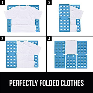 Gorilla Grip Shirt Folding Board, Easy Fast T-Shirt and Clothes Folder, Adult Clothing, Durable Plastic Organizer, Compact for Travel, Laundry Boards, Tshirt Flipfold Tool, Aqua