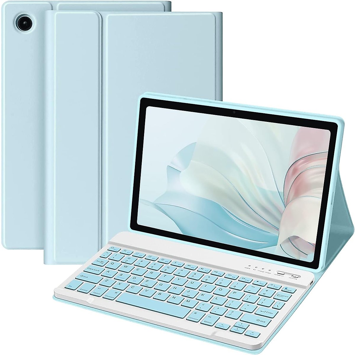 Keyboard Case for Samsung Tab A8 10.5 SM-X200, SM-X205, SM-X207, Samsung Galaxy Tab A8 Keyboard Case, Detachable Case with Bluetooth Keyboard for Samsung Tablet A8 2022 - Blue