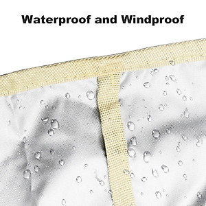 Hoypeyfiy Waterproof Outdoor Bench Cover Beige & Brown Oxford Fabric Bench Cover for 2-Seater Bench Loveseat Furniture for Outside Garden Park Patio