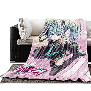 JUST FUNKY Vocaloid Fleece Blanket | 60” x 45” Inches | Featuring Hatsune Miku Blanket | Room Decor | Throw Blanket | Officially Licensed | My Figure Collection | Anime Merch | Anime Gifts