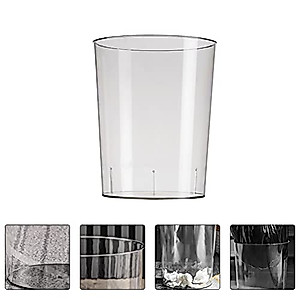 DOITOOL Round Plastic Small Trash Can Plastic Wastebasket Clear Garbage Container Bin for Bathroom Kitchen Home and Office