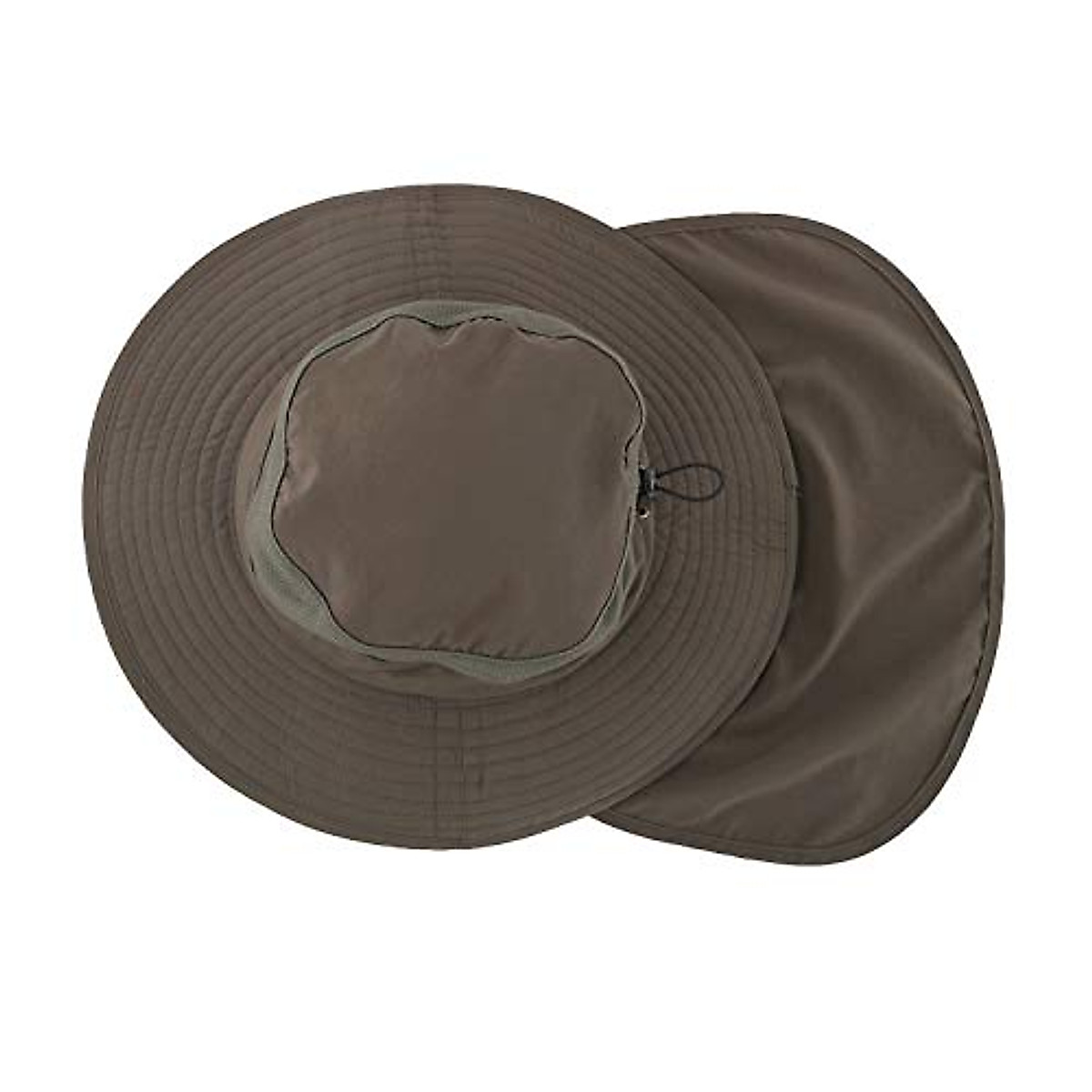 Home Prefer Outdoor UPF50+ Mesh Sun Hat Wide Brim Fishing Hat with Neck Flap (Army Green)
