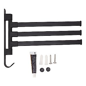 Swivel Towel Rack Hand Towel Bar Bathroom Swing Hanger Towel Rack Holder Wall Mounted Bathroom Corner Hanging Rod(3 Arms)