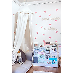 The Boho Design Hearts Wall Decals Peel and Stick for Kids, Baby Bedroom Nursery and Living Room. Love Vinyl Wall Stickers Decor (Pink)