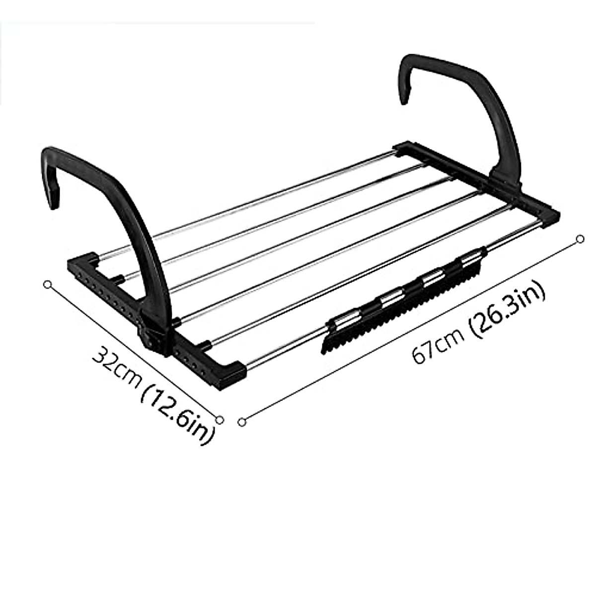 Clothes Drying Rack, Stainless Steel Folding Laundry Mini Towel Drying Rack Indoor/Outdoor Easy Install Hanging on Door Bathroom Windowsill Guardrail Corridor Balcony