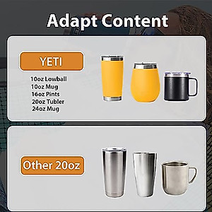 Ullnosoo Tumbler Lids for Yeti, 2 Pack Magnetic Replacement Cup Covers for 20 oz Tumbler, 10/24 oz Mug, 10 oz Lowball, 16 oz Pint, for Rambler, Ozark Trail, Old Style Rtic, Coffee Tumbler Leak Proof