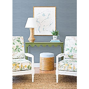 Classic Faux Grasscloth Peel and Stick Wallpaper, Mineral Blue