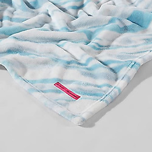 Betsey Johnson- Throw Blanket, Ultra Soft & Cozy Plush Home Decor, All Season Bedding (Marble Blue, Oversized Throw)