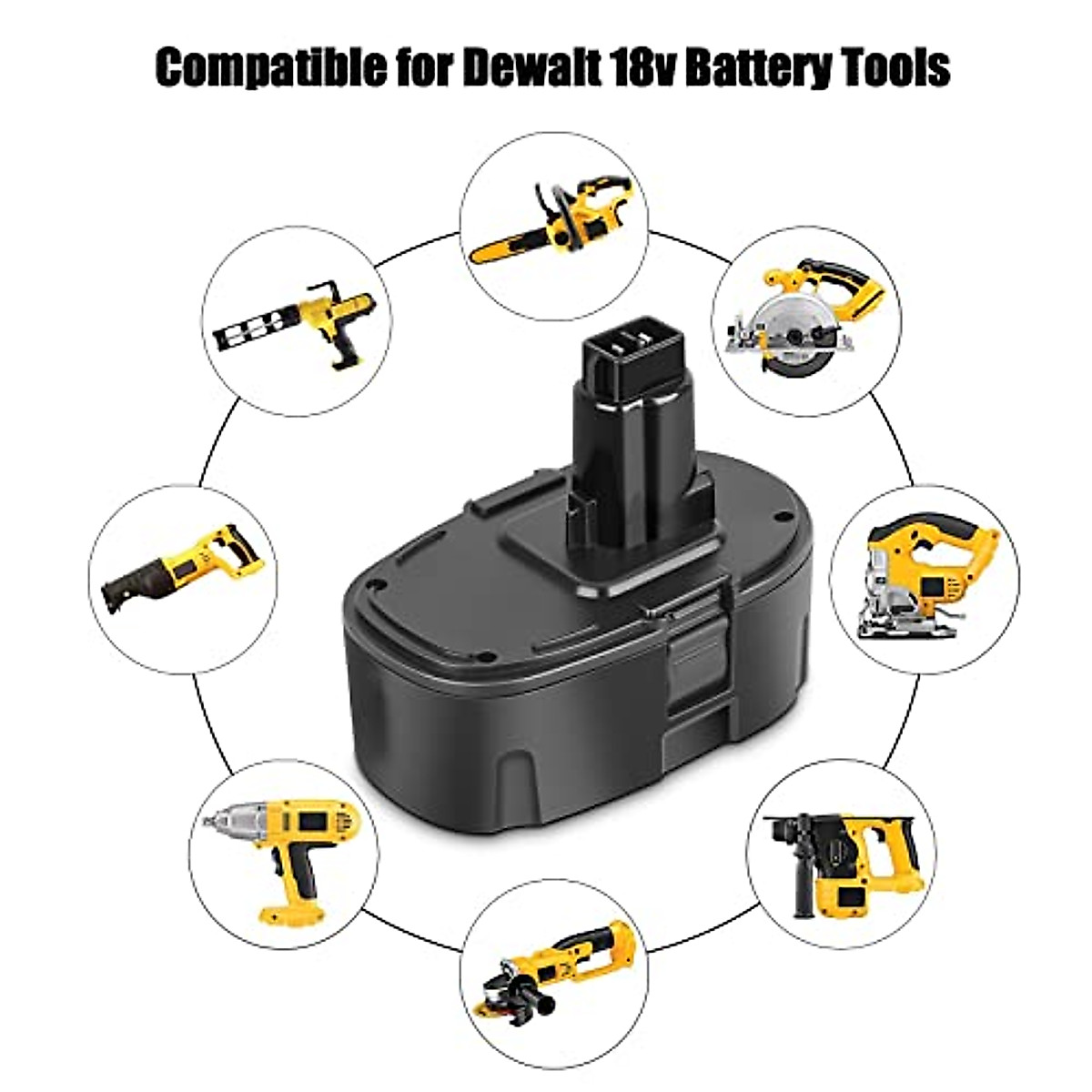JYJZPB 2Pack 4.5Ah DC9096 DC9098 for Dewalt 18V XRP Battery Replacement DC9099 DW9098 DW9099 DW9095 DW9096 DE9039 for Dewalt 18 Volt XRP Cordless Power Tools