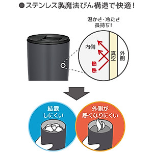 Thermos JDP-301 DGY Vacuum Insulated Tumbler with Lid, 10.1 fl oz (300 ml), Dark Gray