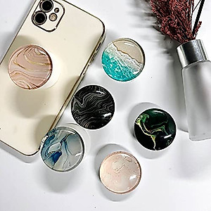 WUYULB Clear Crystal Glitter Collapsible Expandiing Moblile Phone Grip Stand Holder for Smartphones and Tablets Cell Phone Accessory (Blue Ocean Beach)