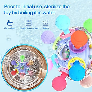 Baby Sensory Teething Toys - Updated Infant Teethers Montessori Toys, Infant Sensory chew rattles Toy Gift for Infant Newborn Boys Girls 0 3 6 9 12 18 Months Shower Gifts Toddler Learning Toys (Blue)
