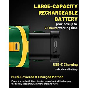 APEXFORGE X3 131ft Green Laser Level, Cross Line Laser with 2 Plumb Dots, 4500mAh Rechargeable Battery with Type-C Charging Port, Self-Leveling & Manual & Pulse Mode