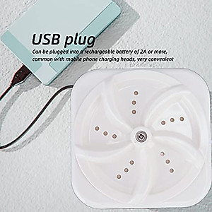 Ultrasonic Turbo Washing Machine, Mini Portable Washing Machine, Sink Washing Machine for Dorm Home Travel, 30 Minute Timer, USB Powered (White)