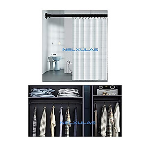 NELXULAS Classic Black Stainless Steel Closet Rod Flange Holder for Pipe (1-1/4")