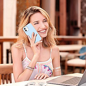 DOMAVER iPhone 12 Case, iPhone 12 Pro Case Liquid Silicone Soft Gel Rubber Microfiber Lining Cushion Protective Cover for iPhone 12/12 Pro 5G -6.1 Inch, Light Blue