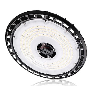 RuggedGrade 100 Watt LED High Bay UFO Corvus Series Lights - with 40w Kono Series Battery Back Up - 14,500 Lumen - 3.3ft Cord - 5000K - DLC Premium 5.1 Optional