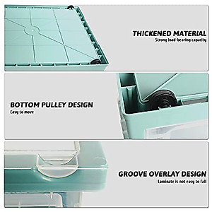 Hamiledyi Foldable Reptile Terrariums Kit, 6 PCS Gecko Tank Starter Kits Mini Transparent Lizard Habitat Cages for Iguana, Snake, Bearded Dragon, Tortoise, Chameleon 15.6" x 11.6" x 9.4" Blue