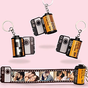 SOUFEEL Film Roll Keychain Customized Keychain with Picture Personalized Camera Memory Reel Gifts