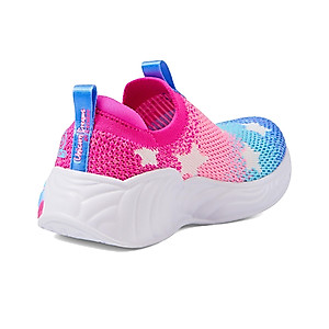 Skechers Kids Unicorn Dreams-Sherbert STA Sneaker, Hot Pink/Multi, 3 US Unisex Little Kid