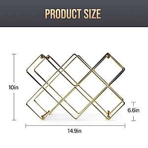 Drincarier 10 Bottle Wine Rack Freestanding Wine Rack,Wine Holder for Red White Wine Storage-Countertop Wine Rack-Metal Tabletop Wine Rack, Gold