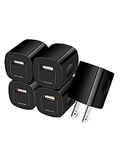 [5Pack/1Port] USB AC Charger Adapter, Wall Plug Fast Charging Outlet Power Box Cube for iPhone 14 13 12 11 Pro Max/Mini SE X XR XS, iPad, Samsung S22 S21 S20 S10 S9 Android Phones Multiple Brick Block