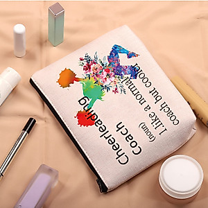 VAMSII Cheer Coach Gifts Cheerleading Coach Makeup Bag Thank You Gift for Cheer Coach Cheerleader Cosmetic Travel Pouch (Cheer Coach Bag)