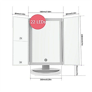 FQYYDD Illuminated Makeup Mirror Usb Portable Led Light Makeup Mirror Folding Mirror