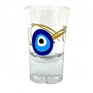 Turkish Evil Eye Shot Glass Souvenir Clear