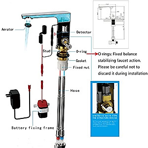 Automatic Sensor Faucet Touchless Grifo CEC Watersense for Bathroom Hand Free Robinet with Temperature Adjustable Knob Ideal for School Home Hotel Chrome