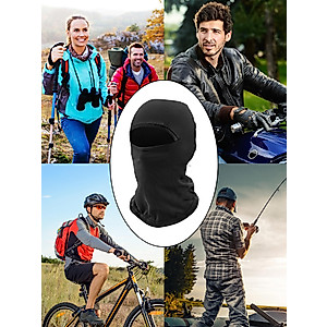 6 Pieces Balaclava Face Mask Motorcycle Windproof Camouflage Fishing Face Cover Winter Ski Mask (Black, Khaki, Army Green, Printed Black, Printed Green, Dark Green)