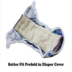 OsoCozy Better Fit Unbleached Prefold Cloth Diapers -100% Cotton, Gauze Weave, Sized for Tri Folding - Size 2 - (Premium 4x8x4 Fits 14-30 lb.) - 1 Dozen