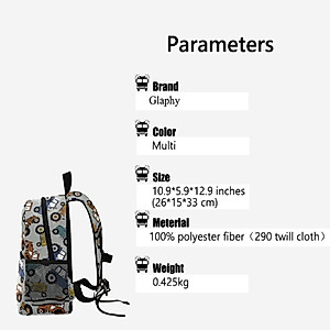 Glaphy Tractors Car Kids Backpack for Boys Girls, Children Bag Preschool Bookbag with Chest Strap for Daycare Kindergarten Travel
