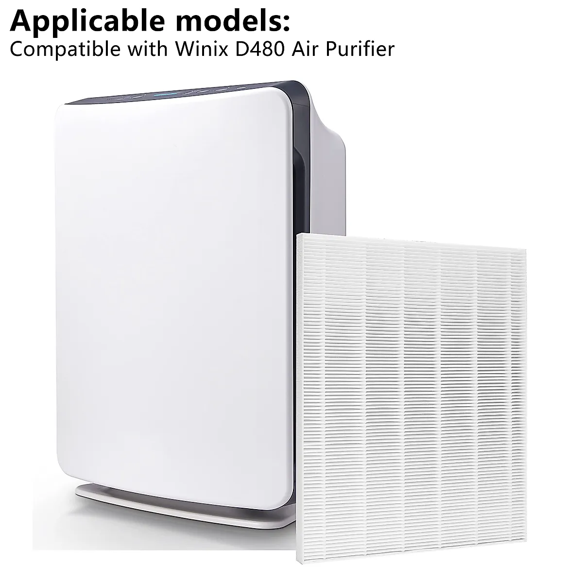 Lhari 2-Pack D480 True HEPA Replacement Filter, Compatible with Winix D480 Air Purifier, Compare to Winix D4 Filter, Part Number 1712-0100-00, 2-Pack