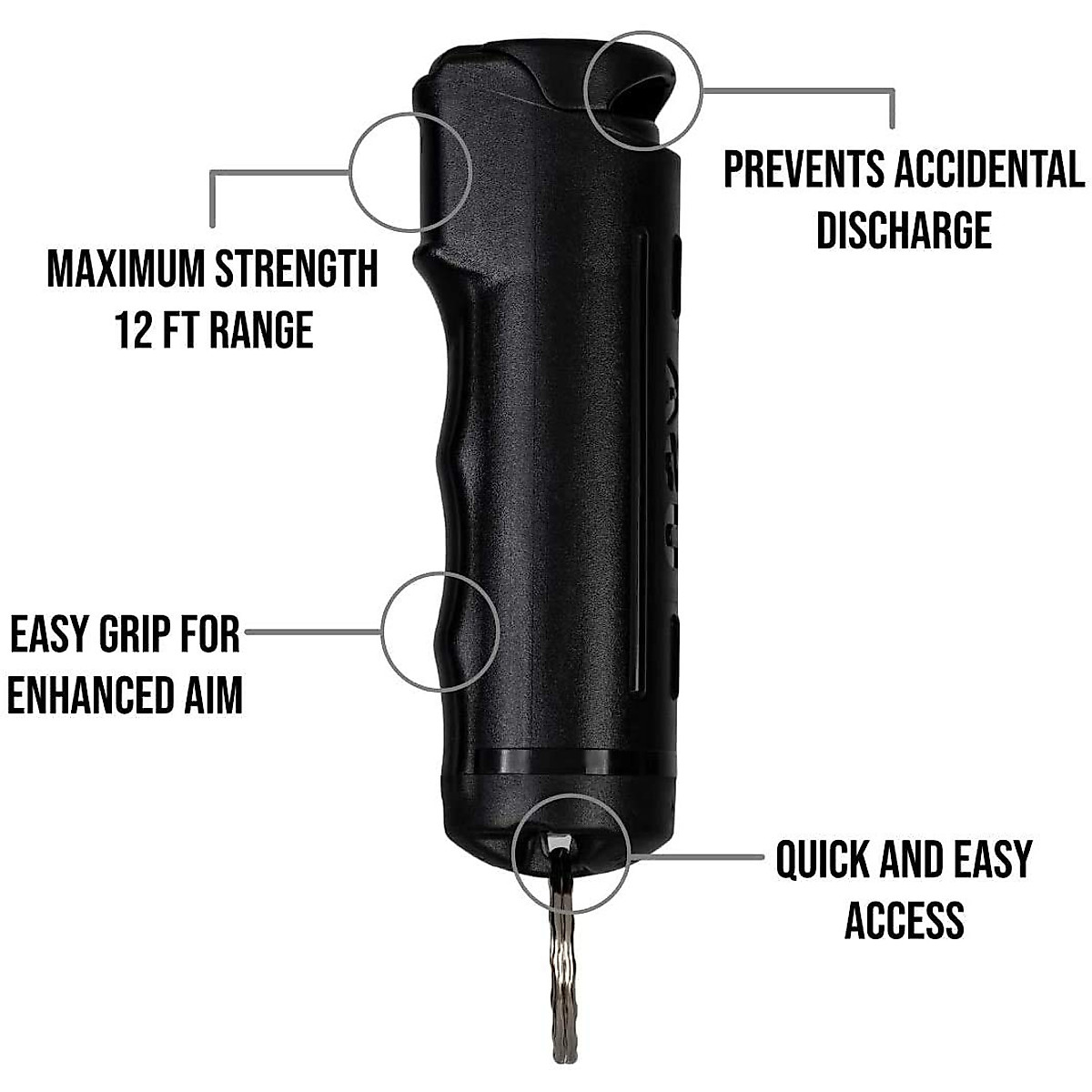 POLICE MAGNUM 2 Pepper Spray 1/2oz Black Flip Top Molded Keychain Security Self Defense Police Strength