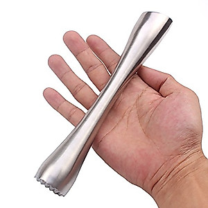 ITTA Super Heavy Duty 8" Stainless Steel Muddler with Serrated End, 1 pack