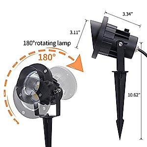 AOTSTIK 18W Outdoor LED Spotlight with Photocell Sensor Waterproof Dusk to Dawn Landscape Lighting 5000K Neutral Light for Tree Yard Flag Garden Decor 3 FT UL Cord with US 3-Plug in (1 Pack)