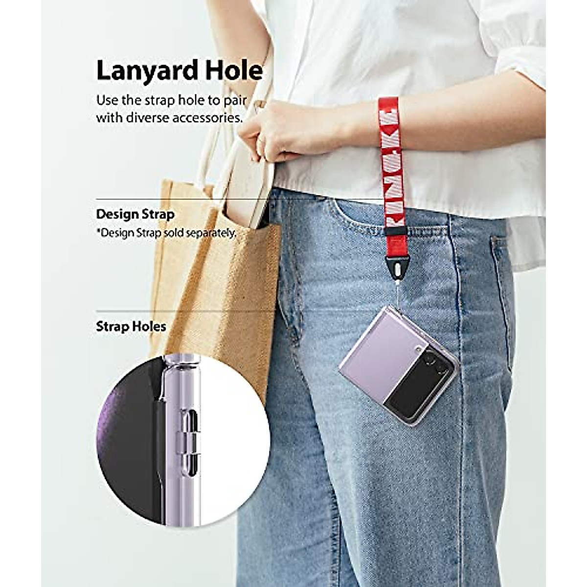 Ringke Slim Case Compatible with Samsung Galaxy Z Flip 3, Premium Thin Transparent Hard PC with Non-Slip Grip Protective Phone Cover for Z Flip3 5G (2021) - Clear