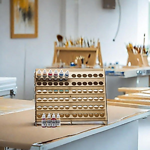 Craft Paint Storage- Paint Holder for Vallejo Paint with 72 Holes - Wall-mounted Craft Paint Rack