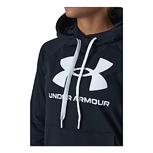 Under Armour Womens Rival Fleece Logo Hoodie , Black (001)/Black , XX-Large