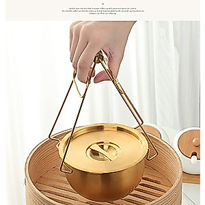 Stainless Steel Steamed Egg Bowl With Lid Cake Container Stirring Home Egg Bowl Storage Holder-Red