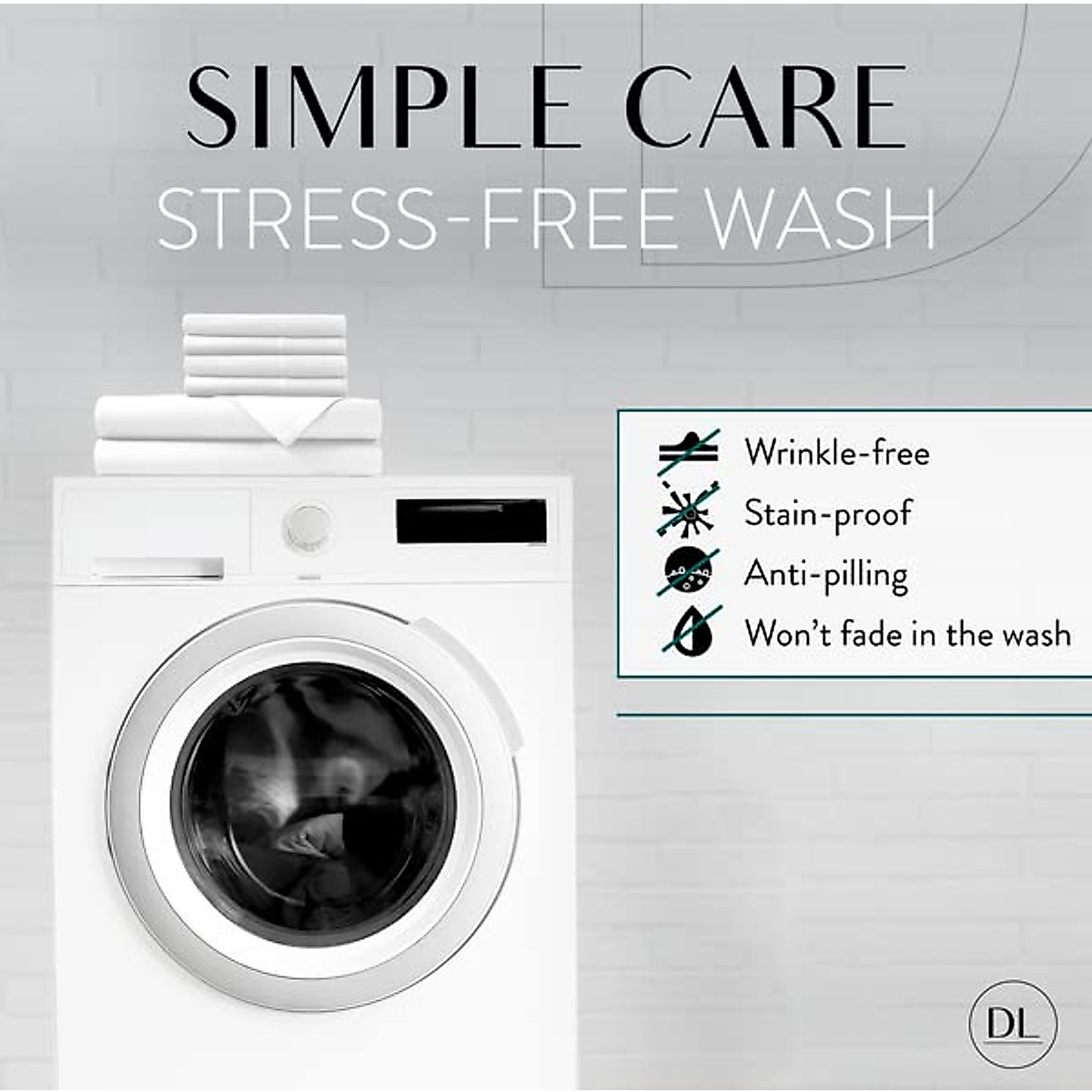 Danjor Linens California King Sheet Set - 6 Piece Set Including 4 Pillowcases - Deep Pockets - Breathable, Soft Bed Sheets - Wrinkle Free - Machine Washable - White Cal King Bed Sheets - 6 pc