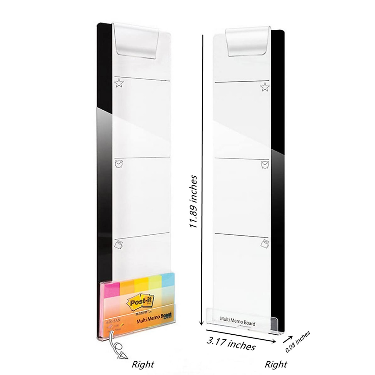Computer Monitor Message Board memo Message Board Screen Side Panel with Mobile Phone Bracket 2 Pieces (Left and Right)