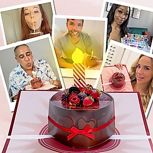 100 Greetings Birthday BLOW OUT CANDLE Chocolate Cake Card - Plays Rock Song "BIRTHDAY", Pop Up Birthday Cards for Men & Women, Birthday Card for Mom & Dad, Happy Birthday Card for Sister & Brother