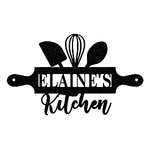 Pandy's Toy Box, Personalized Kitchen Wood Sign Moms Name Wall Art