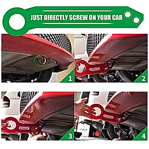 OTUAYAUTO Rear Tow Towing Hook - Universal Aluminum Car Towing Tool, Auto Trailer Ring, Racing Trailer Hook (Red)